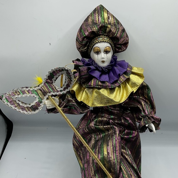 Other | Vintage Porcelain Jester Doll With Stand | Poshmark